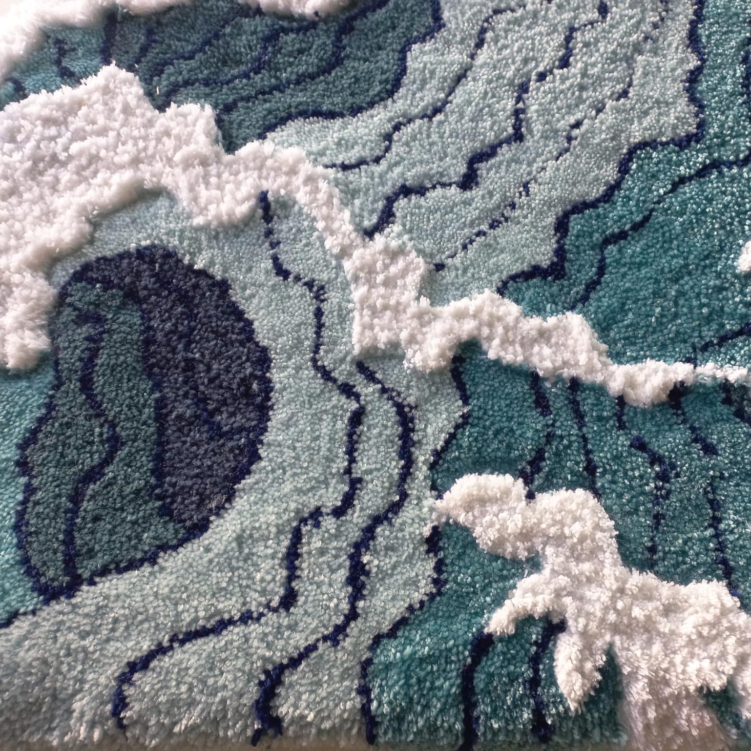 Japanese Wave Rug, Ocean Wave Rug, Japanese Style Rug - Etsy