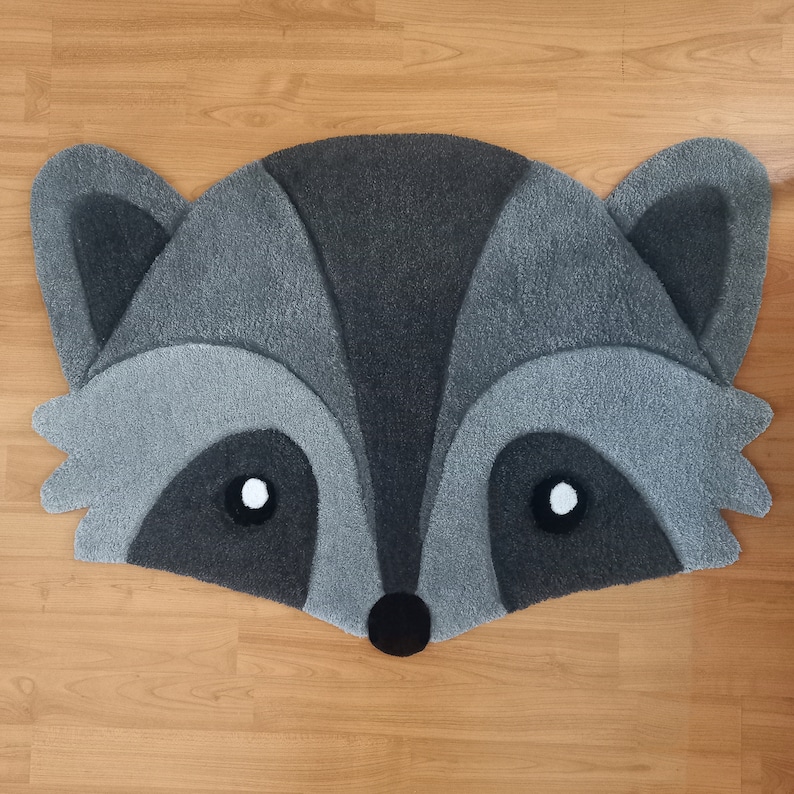 Raccoon Rug, Hand Tufted Rug - Etsy