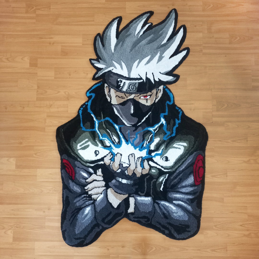 Kakashi Rug, Anime Rug, Naruto Rug, Hand Tufted Rug, Handmade Rug ...
