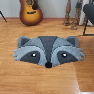 Raccoon Rug, Hand Tufted Rug - Etsy