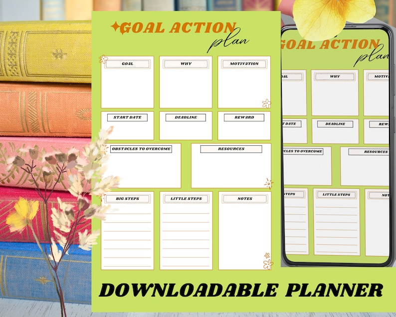 Goal Action Plan Printable Achieve Your Dreams, Daily Planner ...