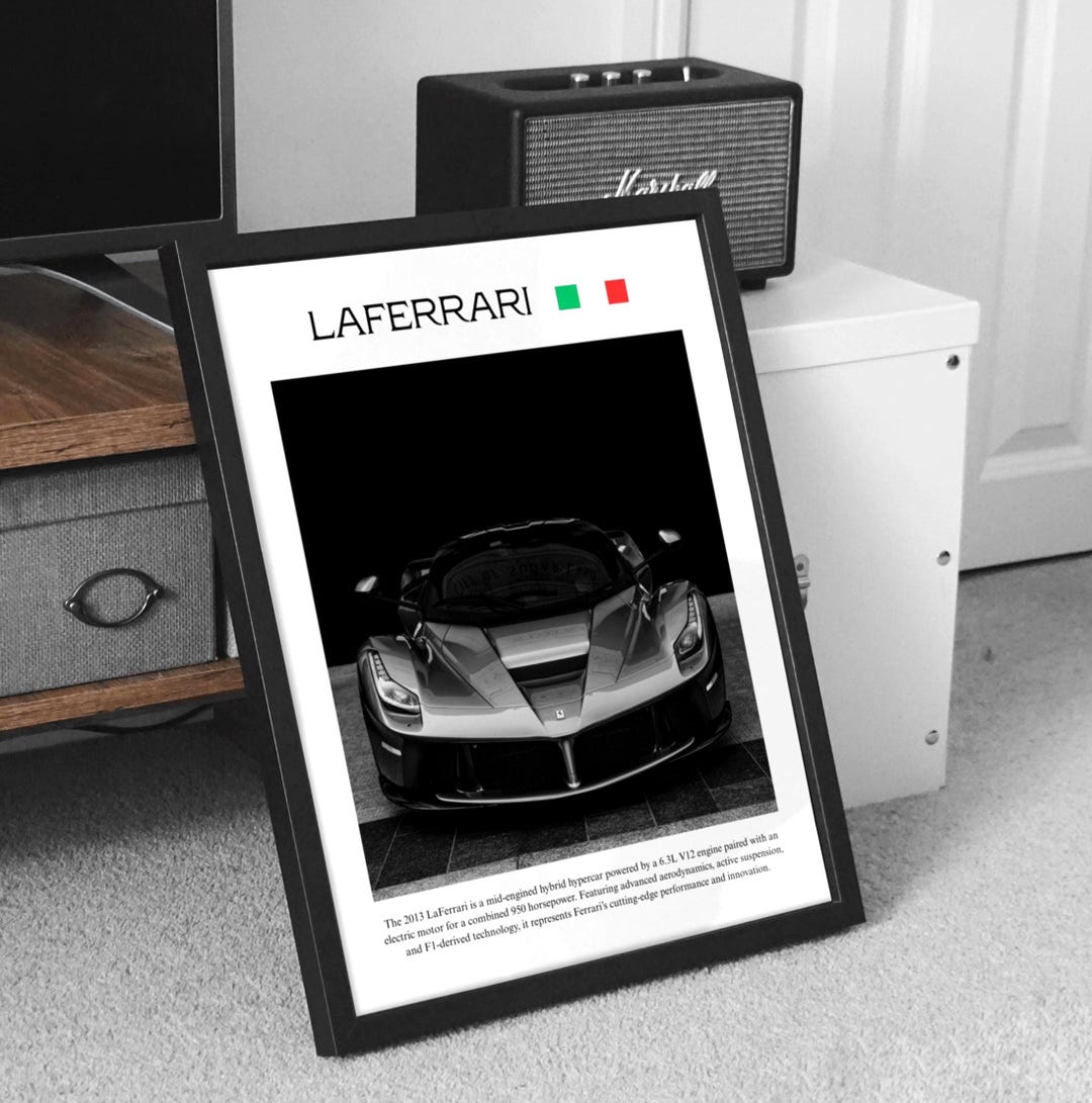 Laferrari Poster/digital Download - Vintage Car Poster Silk Print ...