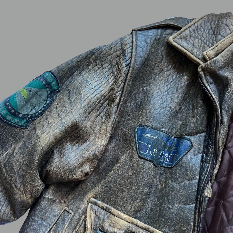 Authentic Vintage 70s-80s US Fighter Pilot Leather Jacket Classic TYPE ...