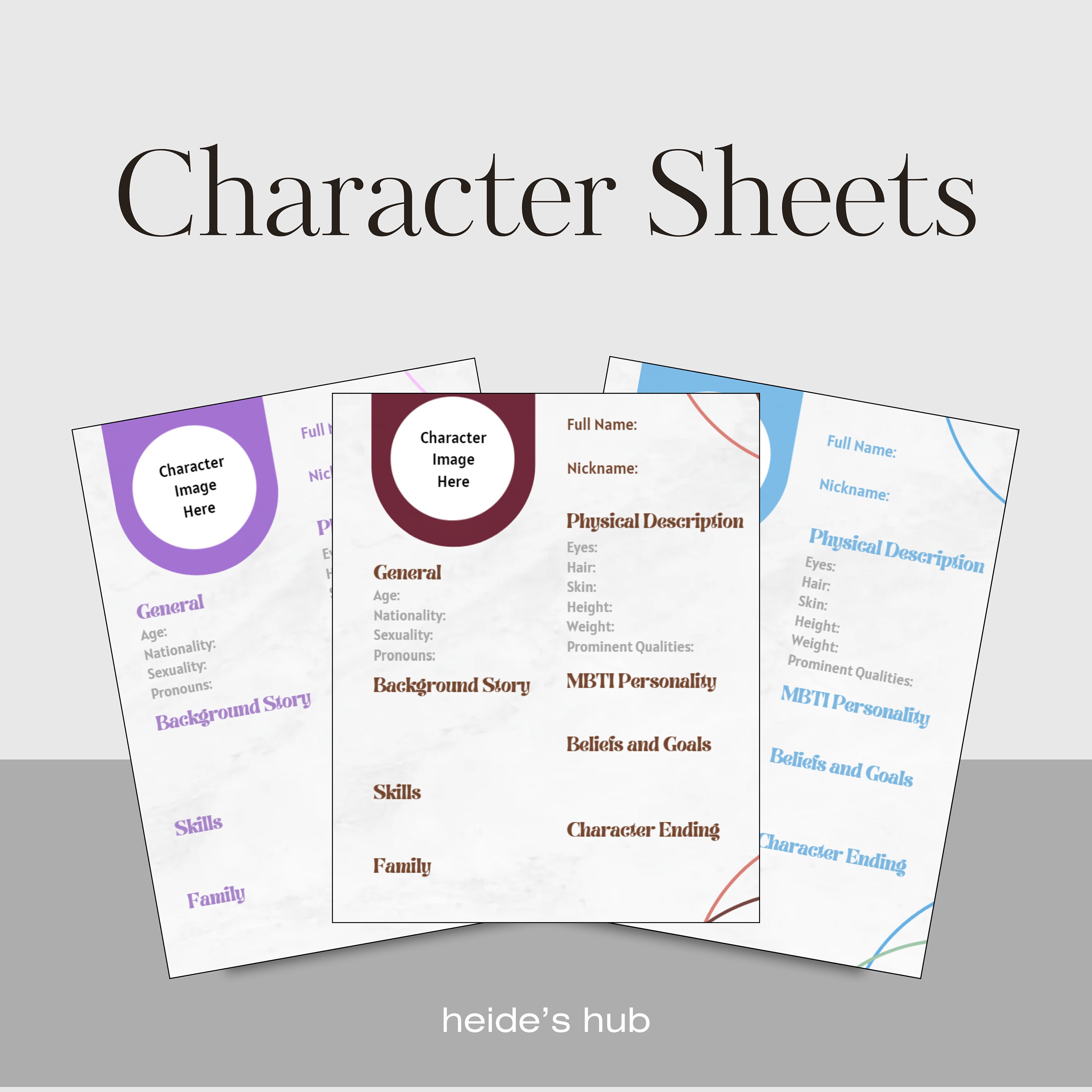 Character Profile Template Digital Download PDF Goodnotes Character ...