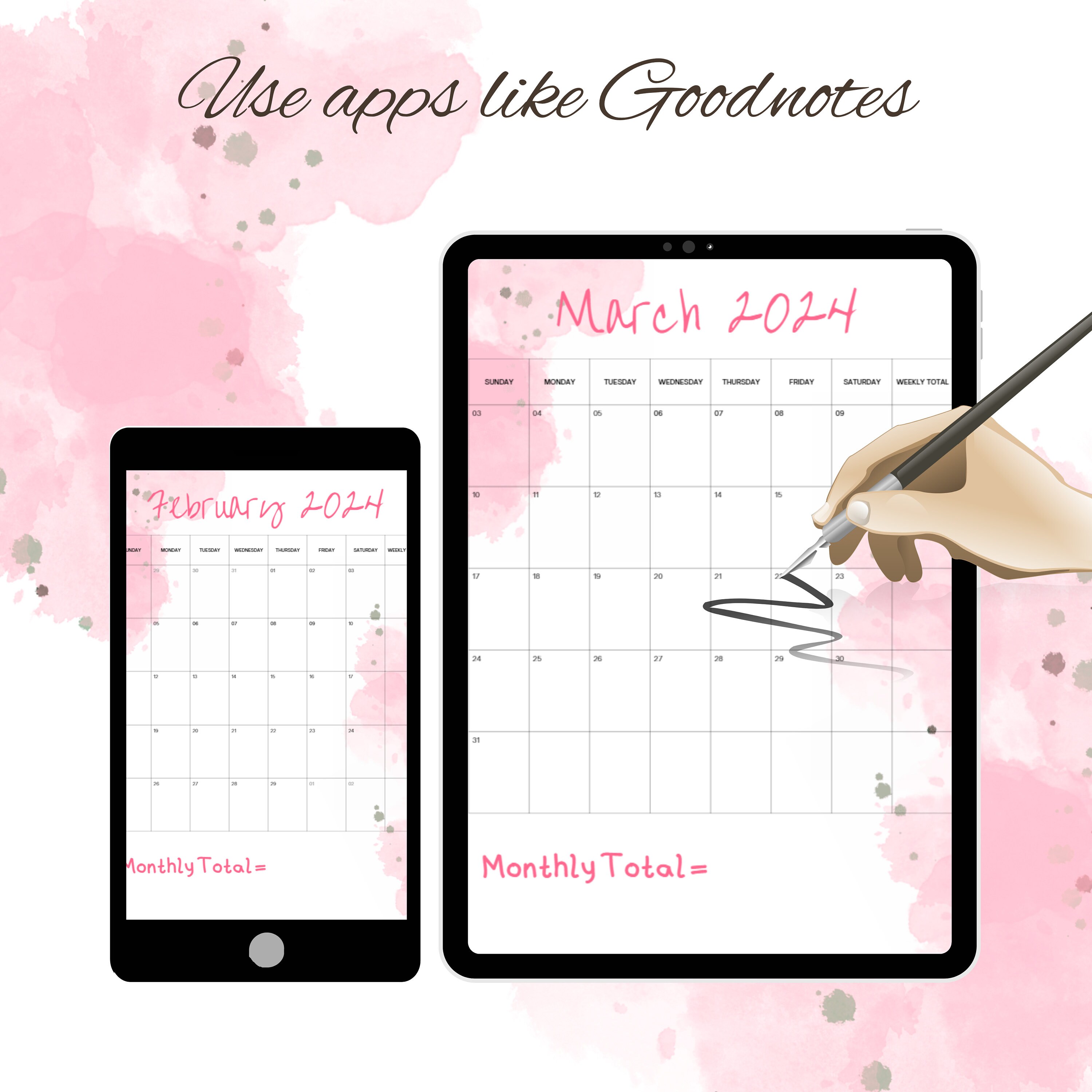 Word Count Tracker Writing Template Digital Download PDF Goodnotes ...