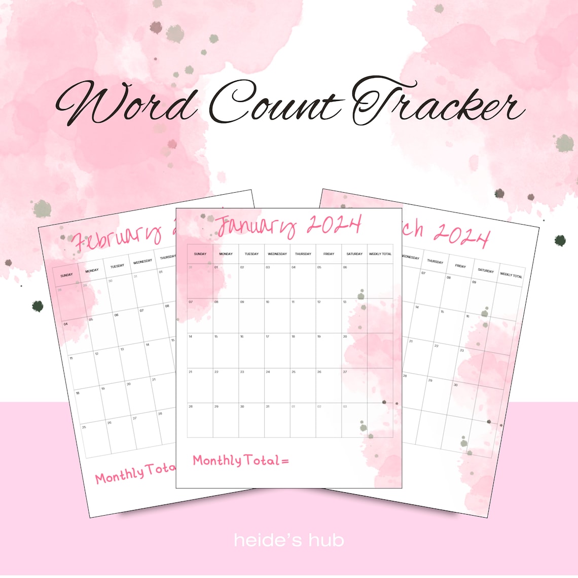 Word Count Tracker Writing Template Digital Download PDF Goodnotes ...