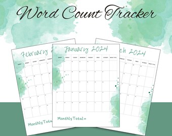Word Count Tracker Writing Template Digital Download PDF Goodnotes ...