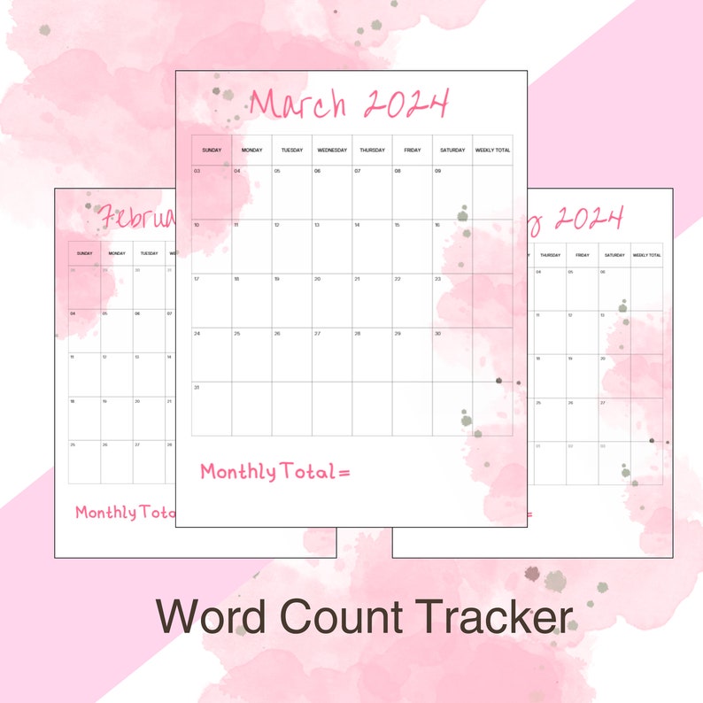 Word Count Tracker Writing Template Digital Download PDF Goodnotes ...