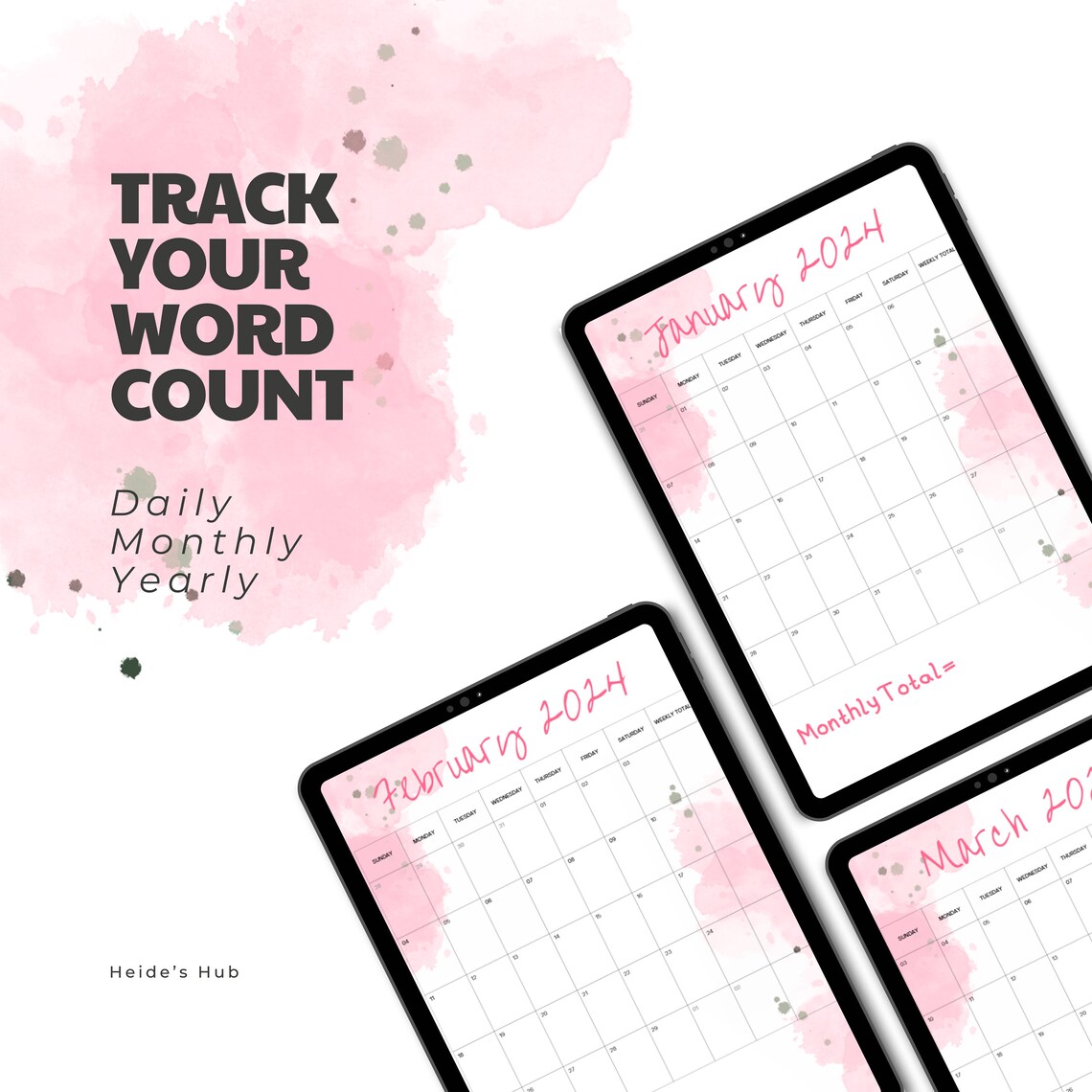 Word Count Tracker Writing Template Digital Download PDF Goodnotes ...