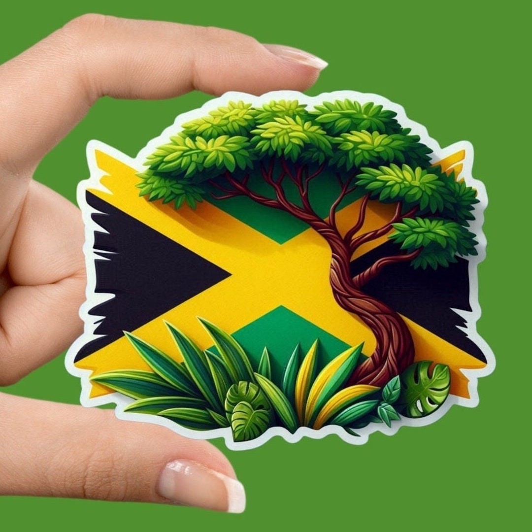 Jamaican Flag Sticker: I Jamrock Decal | Jamaica Vinyl Sticker ...