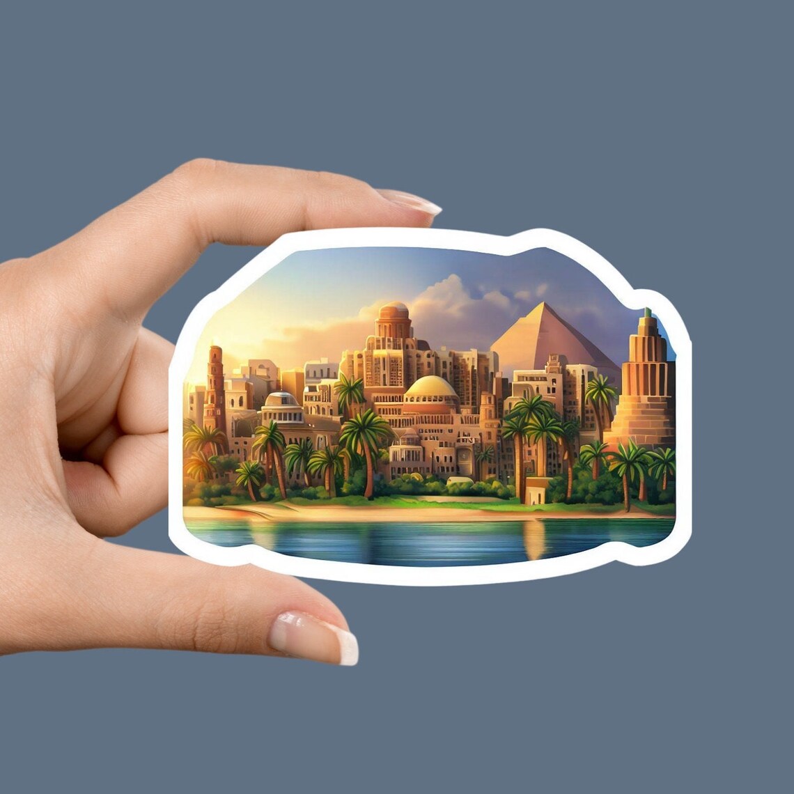Egypt Sticker: Egyptian Landmark Decal | Pyramids Vinyl Sticker ...
