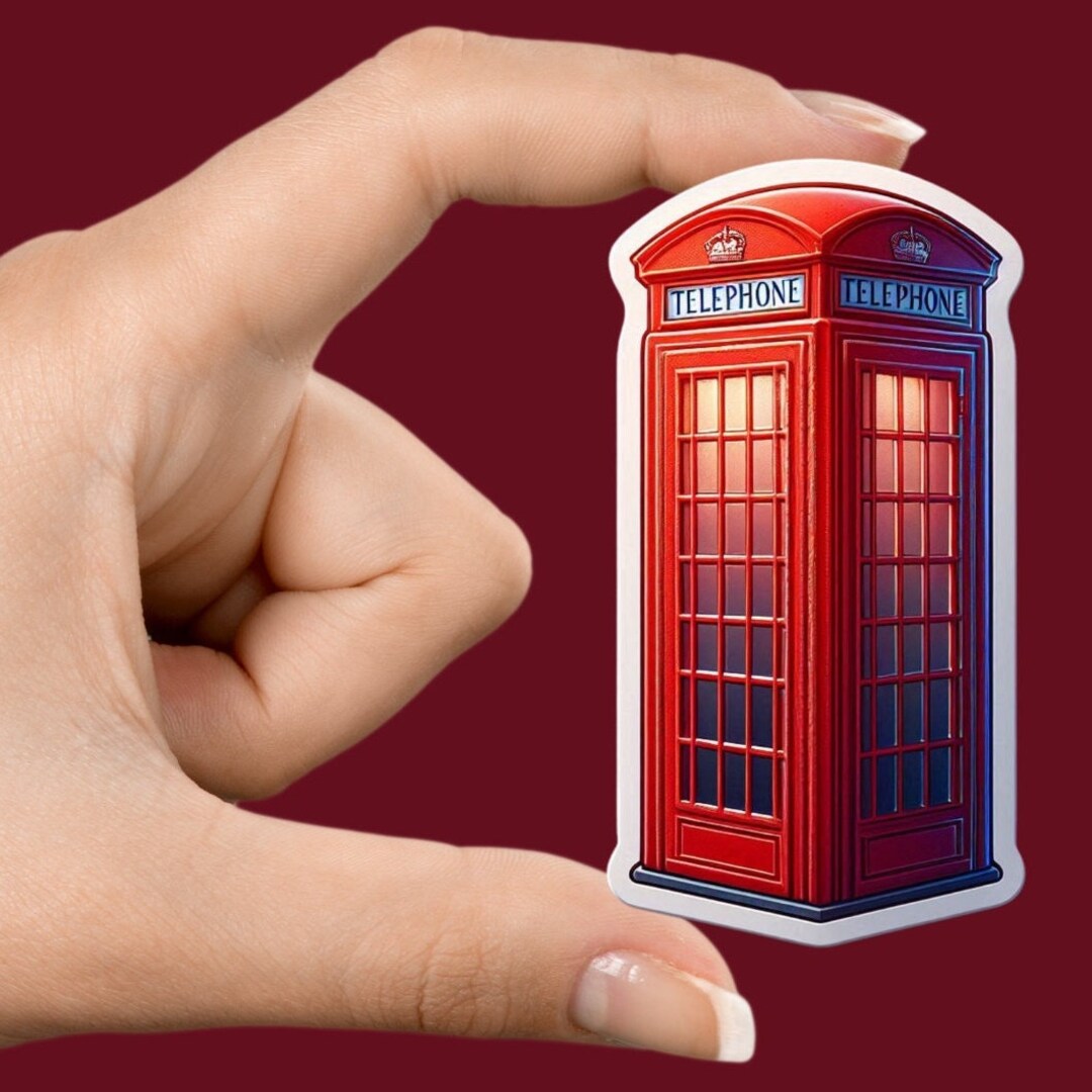 London Red Telephone Booth Sticker: UK Travel Souvenir Decal - Etsy