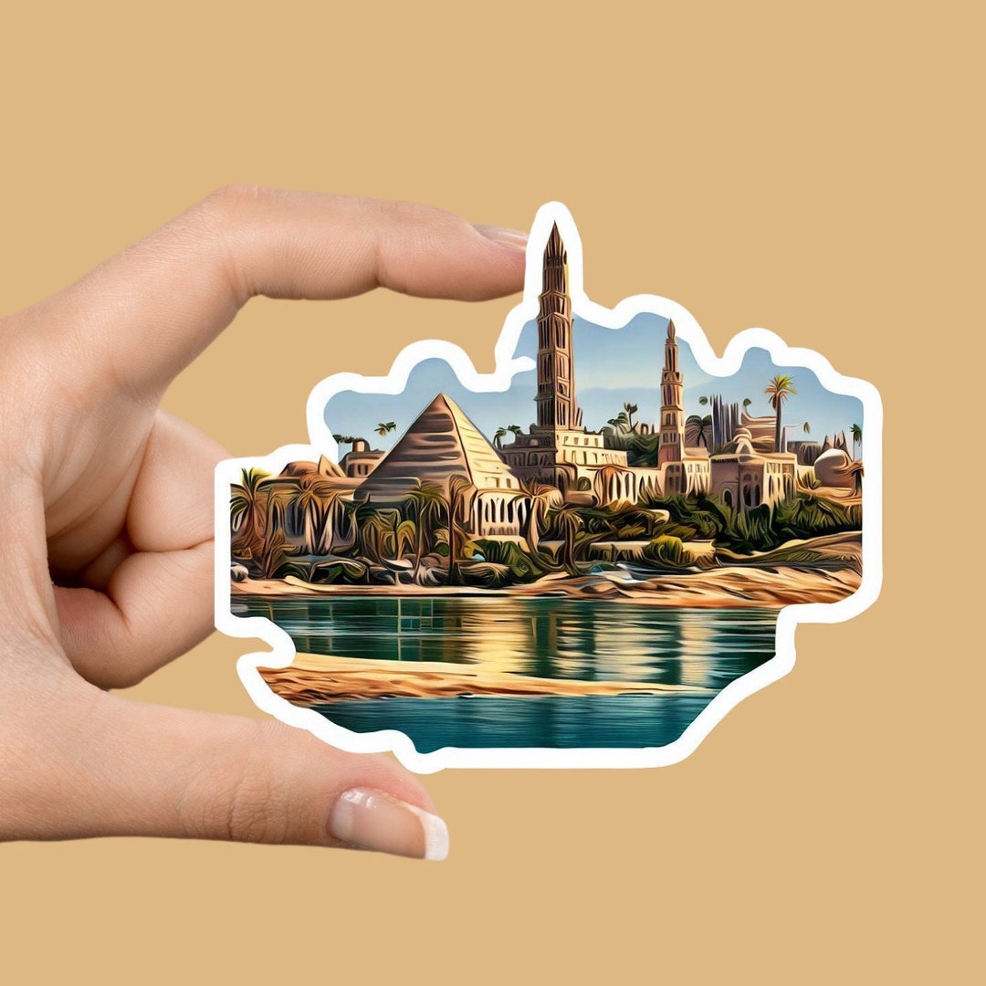 Egypt Sticker: Egyptian Landmark Decal | Pyramids Vinyl Sticker ...
