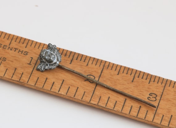 Antique Winged Cherub Head Stick Pin Hat Pin // Vint… - Gem