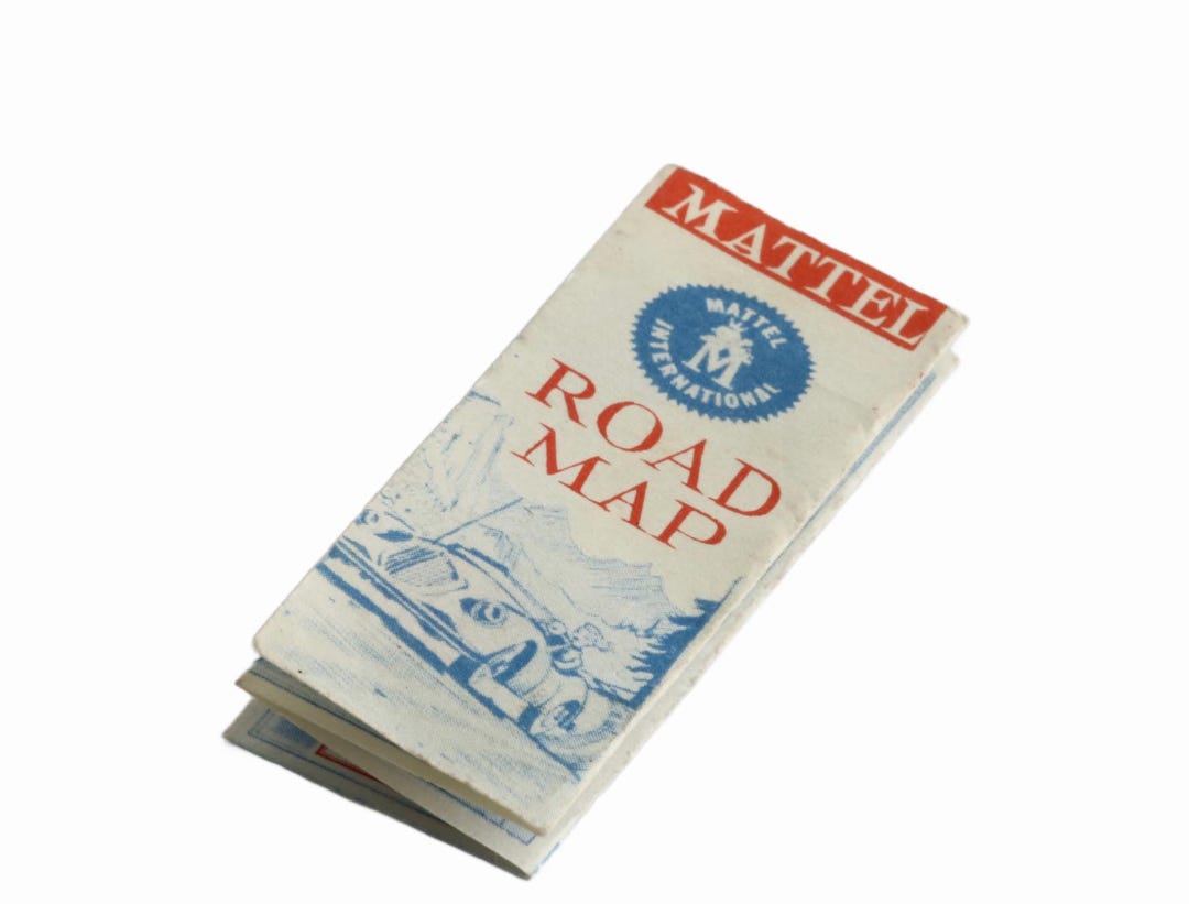 Vintage Mattel Barbie Road Map Miniature Accessory Collectible Mini Map ...