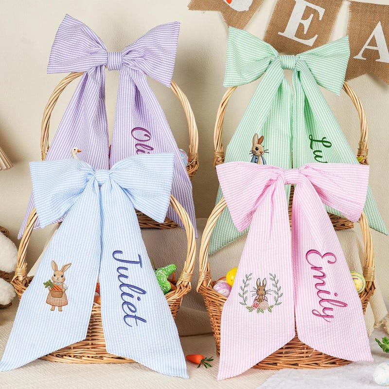 Easter Baskets Bow Girls - Etsy