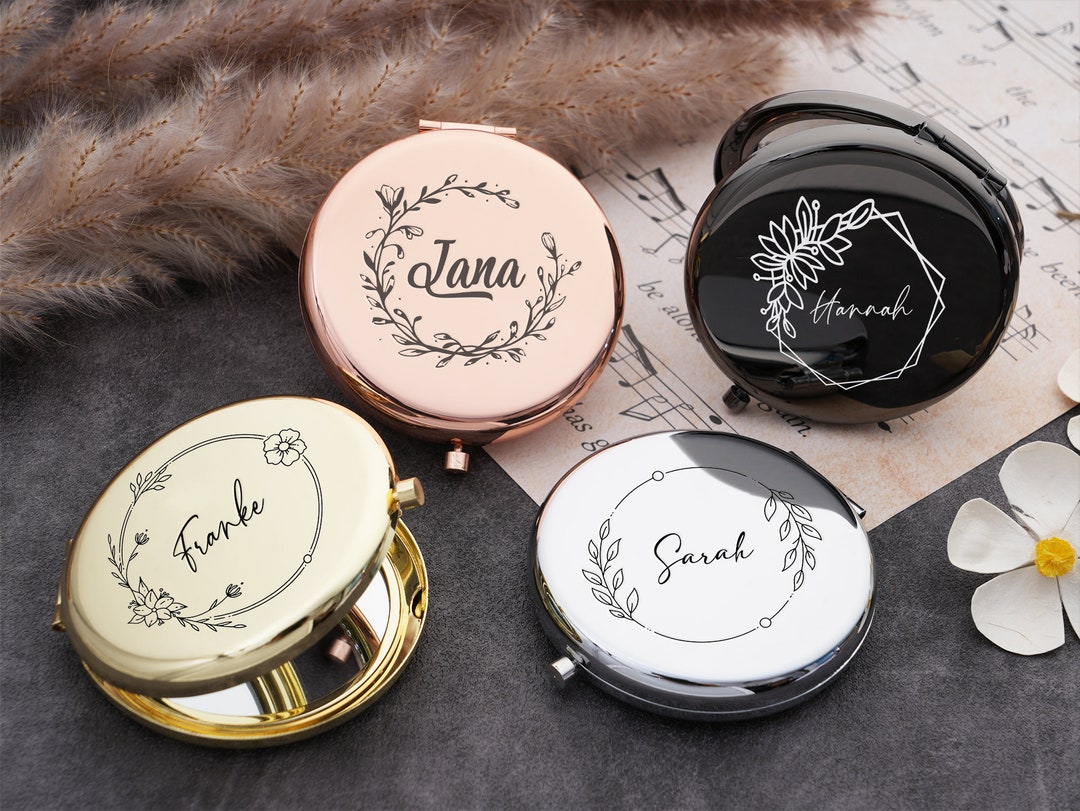 Personalized Engraved Compact Mirror: Rose Gold Bridesmaid Proposal ...