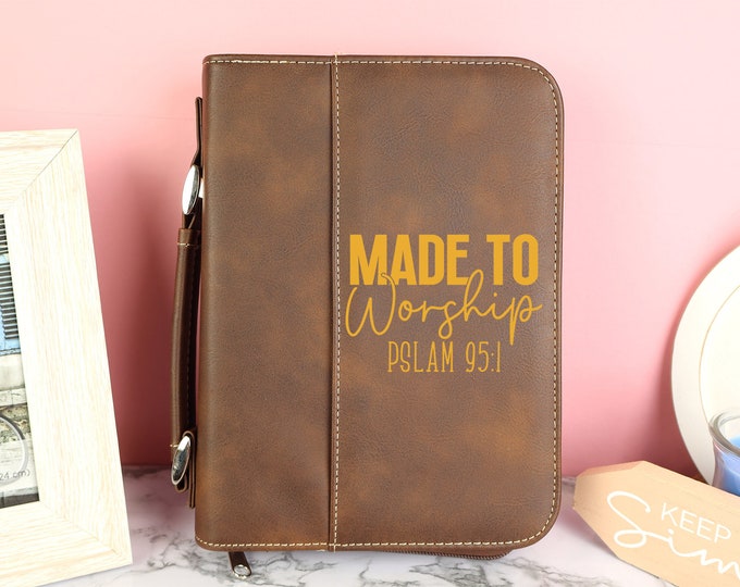 Leather Bible Cover, Engraved Bible Cover, Customized Book Cover ...