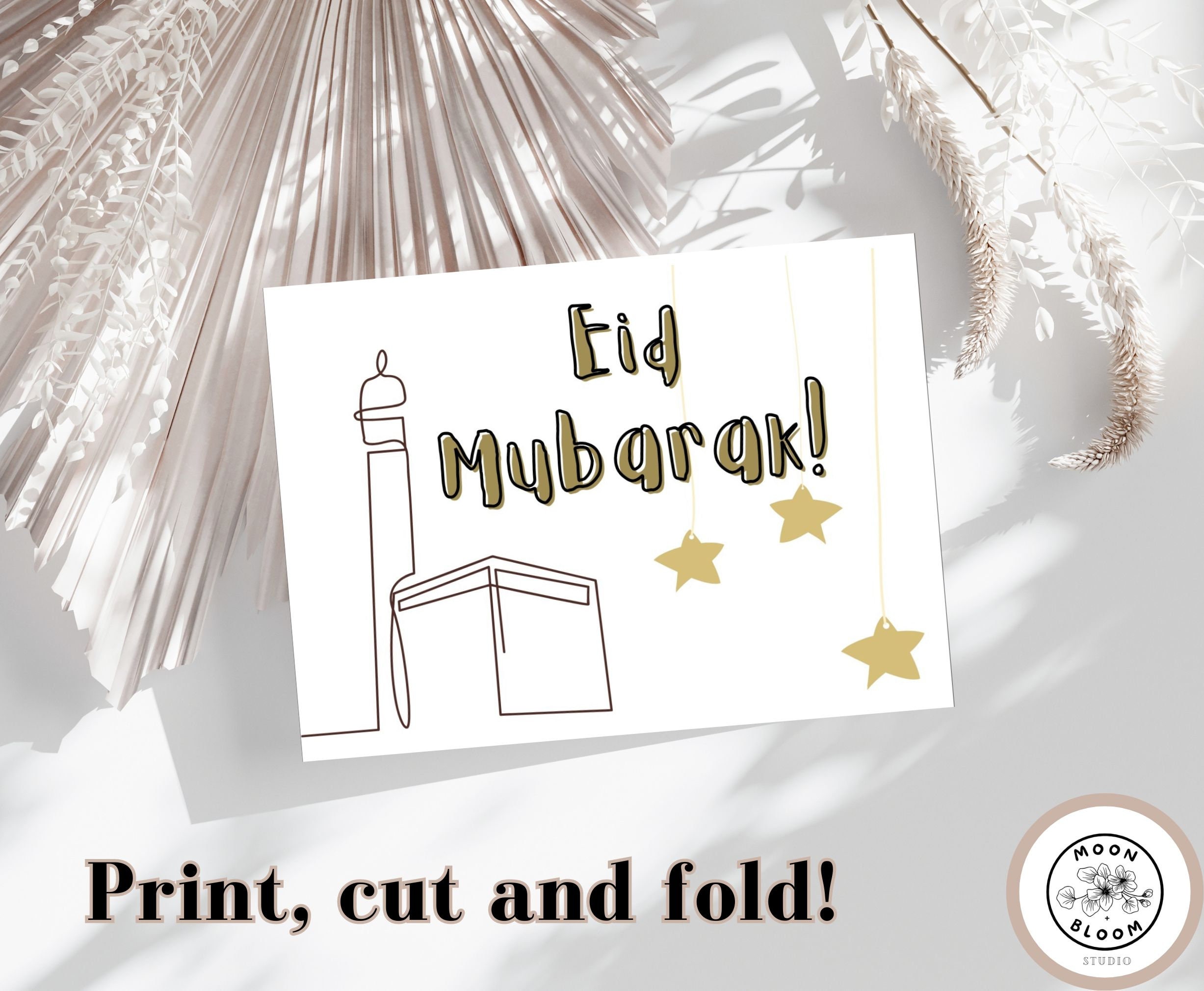 Printable Eid Greeting Card Instant Download 7x5 Inch Card for Eid, Eid ...