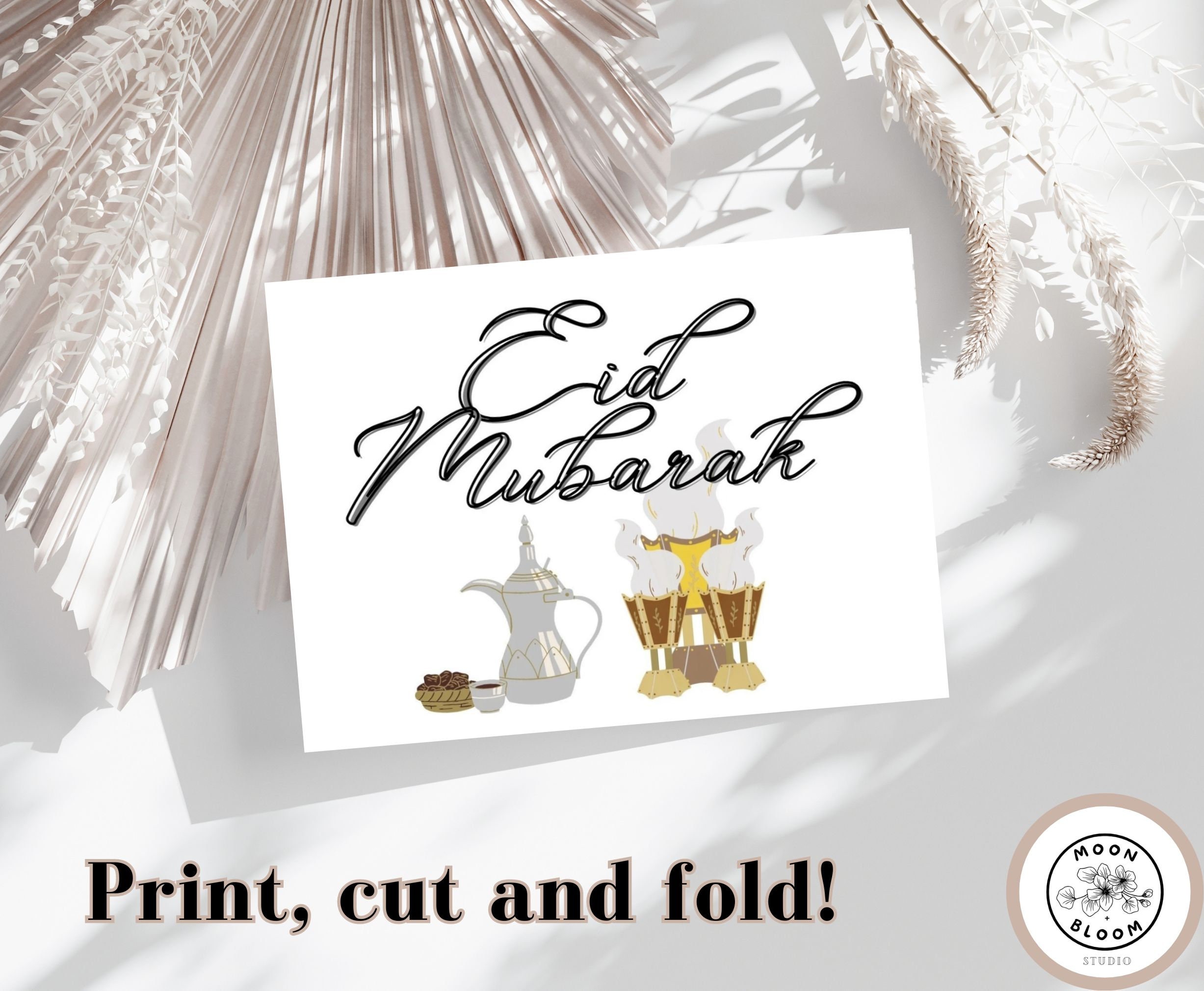 Printable Eid Greeting Card Instant Download 7x5 Inch Card for Eid, Eid ...