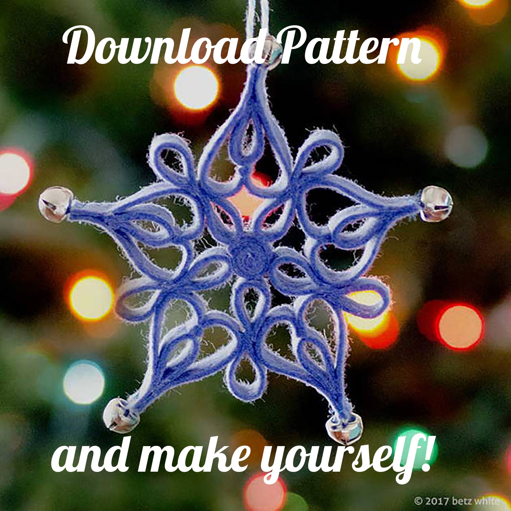 Filigree Snowflake Felt Ornament PDF PATTERN - Etsy