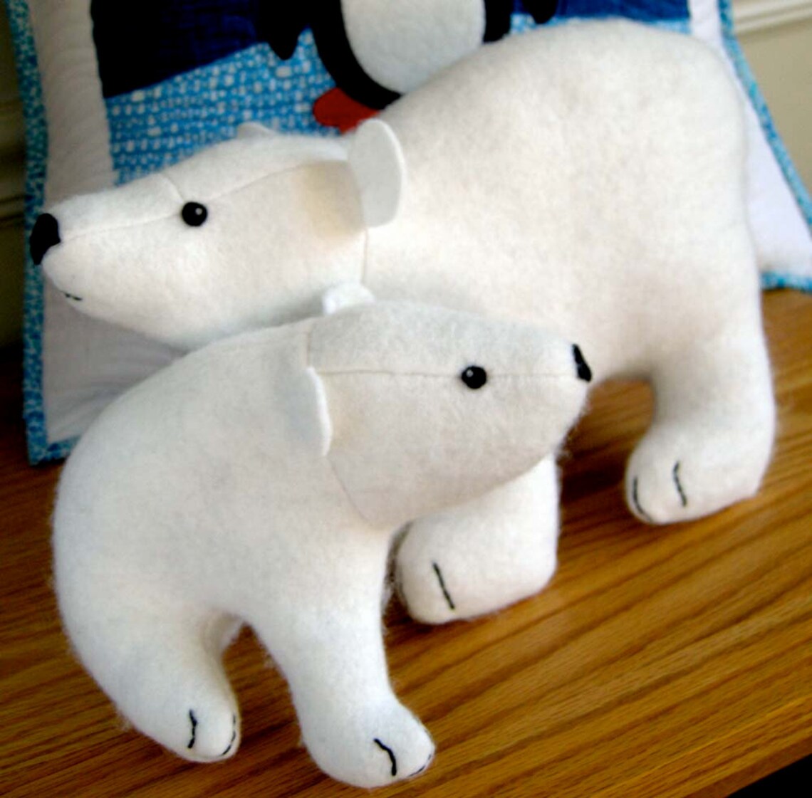 Flurry and Fluff Stuffed Felt Polar Bears PDF Pattern - Etsy