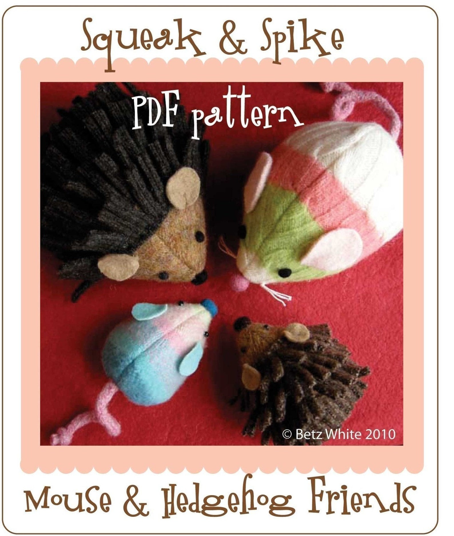 Squeak and Spike - Mouse and Hedgehog PDF PATTERN - Etsy