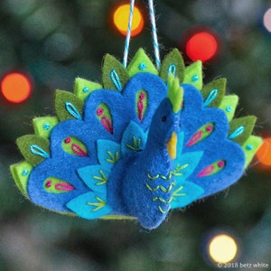 Peacock Felt Ornament PDF PATTERN - Etsy