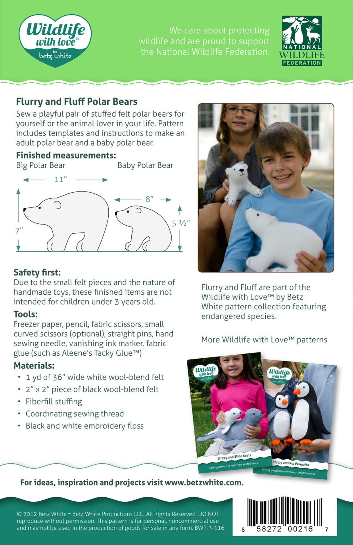 Flurry and Fluff Stuffed Felt Polar Bears PDF Pattern - Etsy