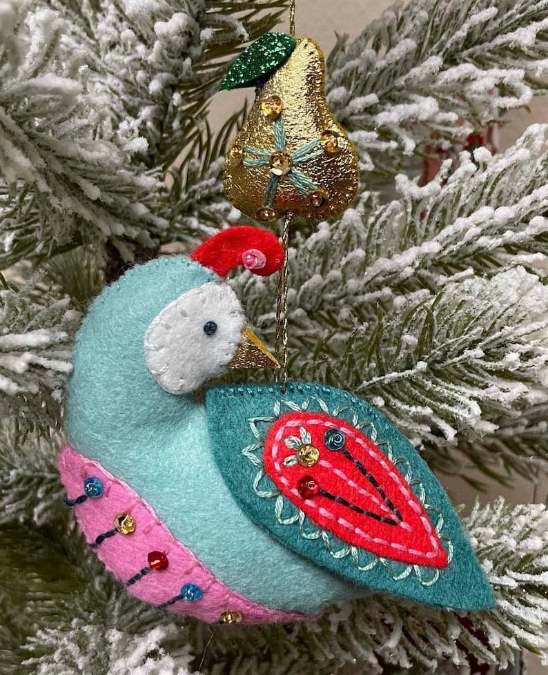 PATTERN TUTORIAL: Partridge and Pear Ornament - Etsy