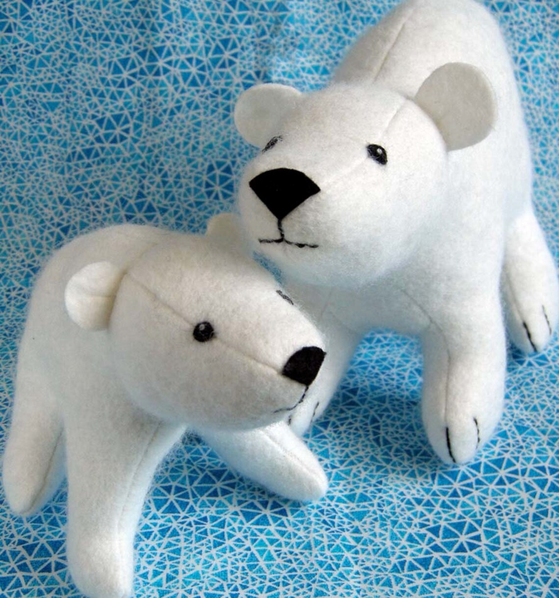 Flurry and Fluff Stuffed Felt Polar Bears PDF Pattern - Etsy