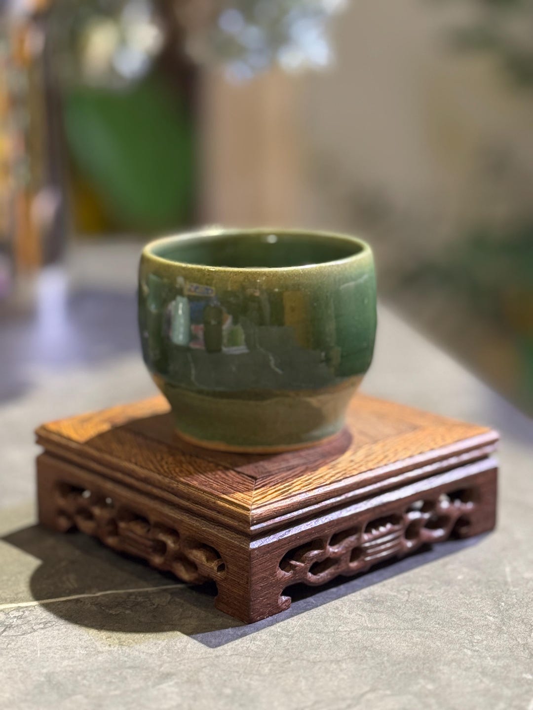 Emerald Green Tea Cup [suichiku] | Bamboo Inspired Ceramic Cup | Emerald Green Gradient ...