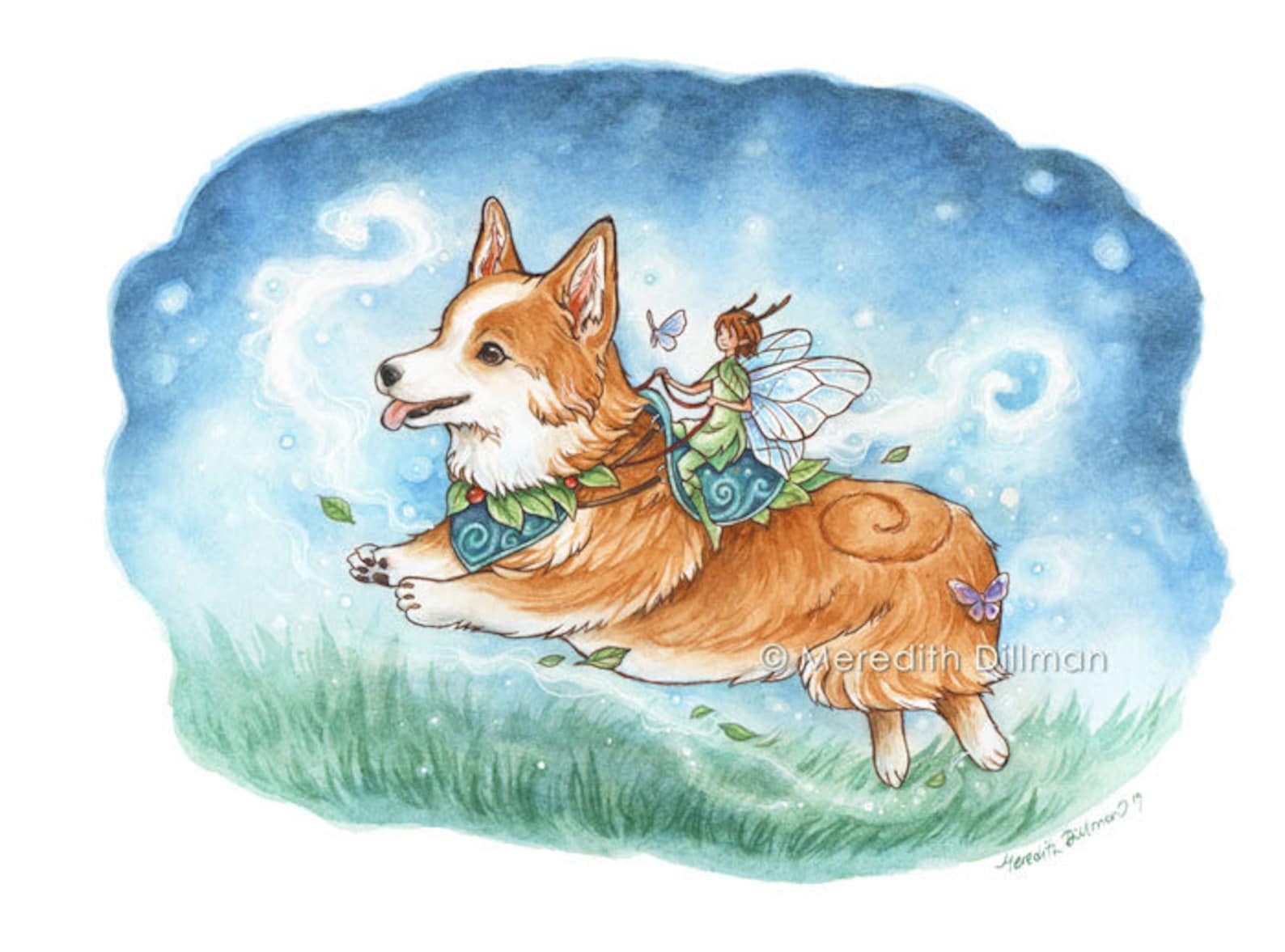 The Fairy Steed Corgi Art Print Fairy Tale Art Cute Dog - Etsy