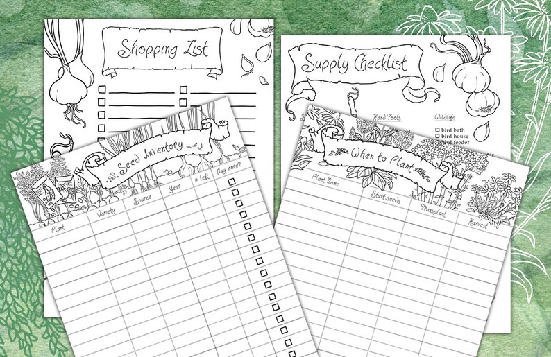Floral Garden Planner Worksheets, Garden Journal - Digital Printable ...