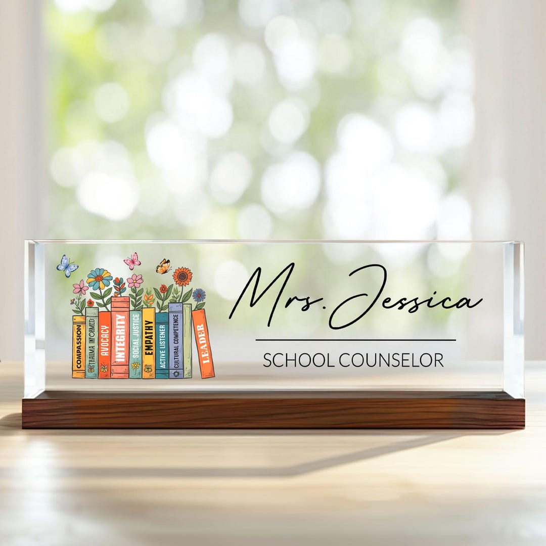 School Counselor Name Plate, Teacher Appreciation Gifts, Personalized ...