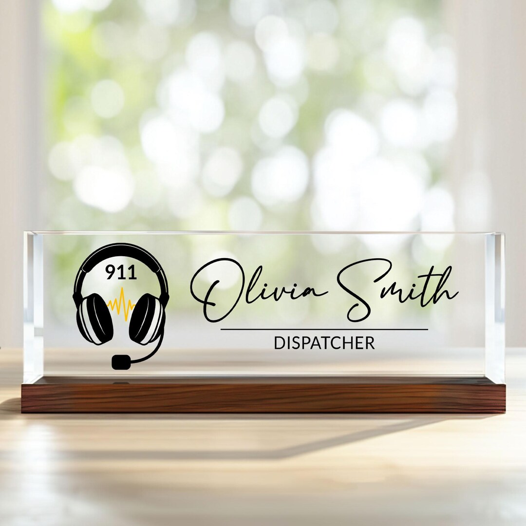 Custom Desk Name Plate for Dispatcher, 911 Dispatcher Gift, Emergency ...