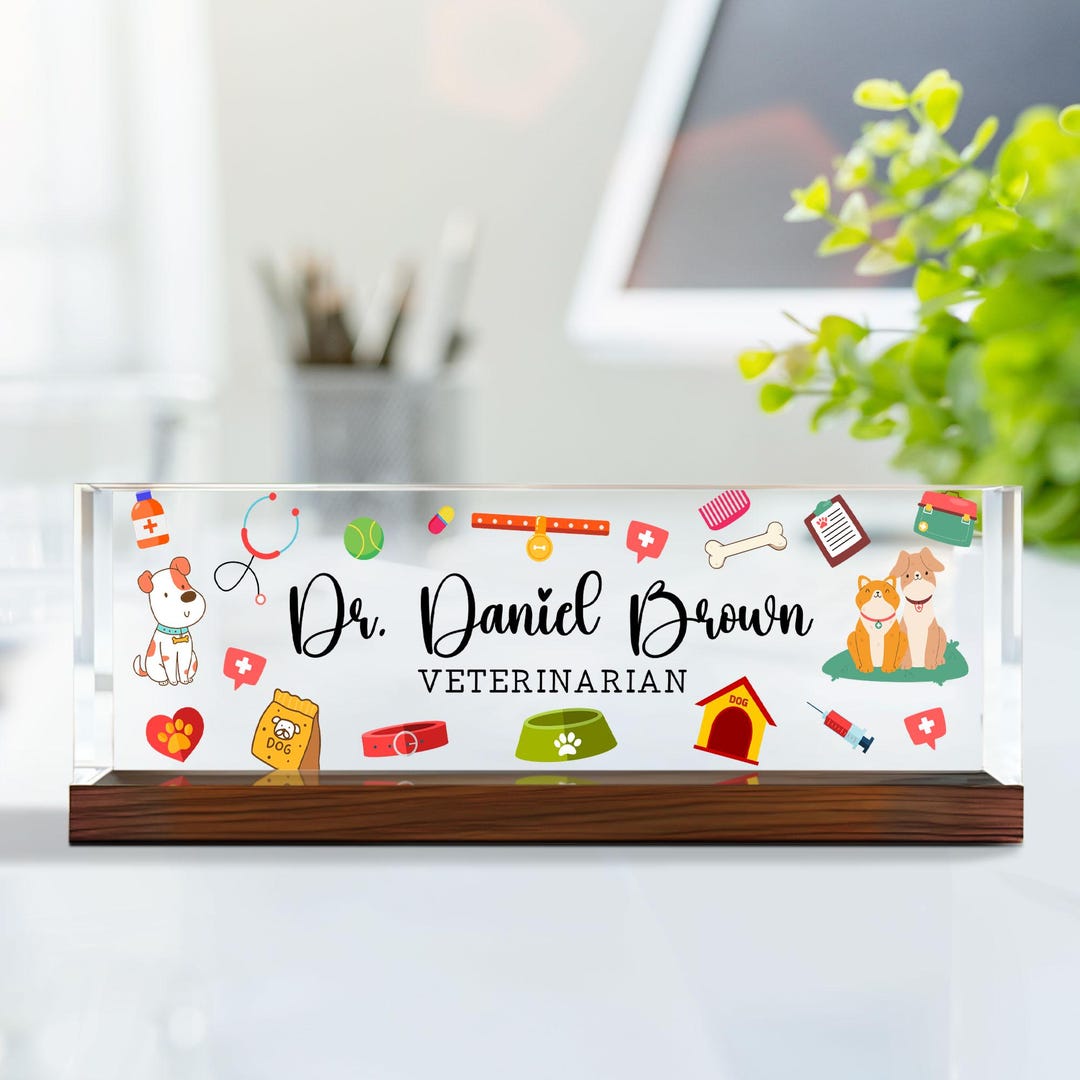 Custom Veterinarian Desk Name Plate, Veterinarian Custom Name Sign, Vet ...