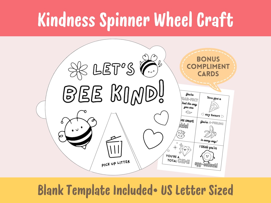 Kindness Spinner Wheel Craft, Classroom Kindness, Kindness Activity for ...