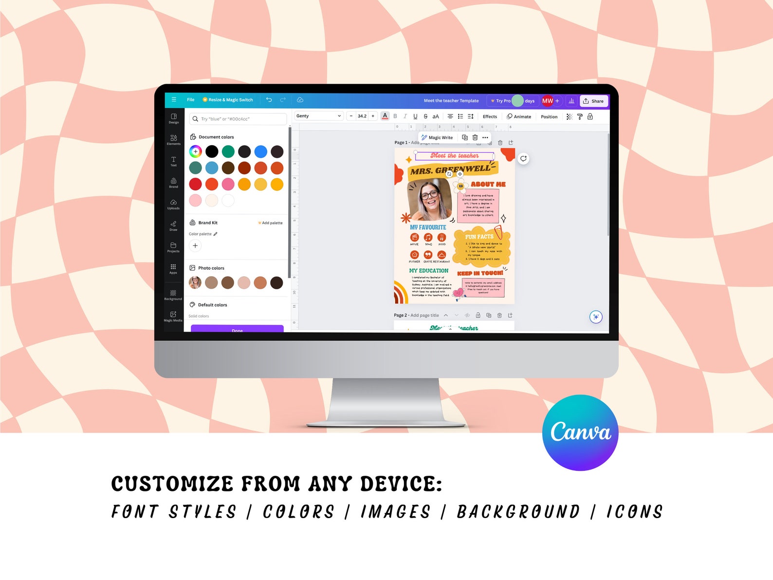 Editable Meet the Teacher Template, Back to School, Daycare Flyer ...