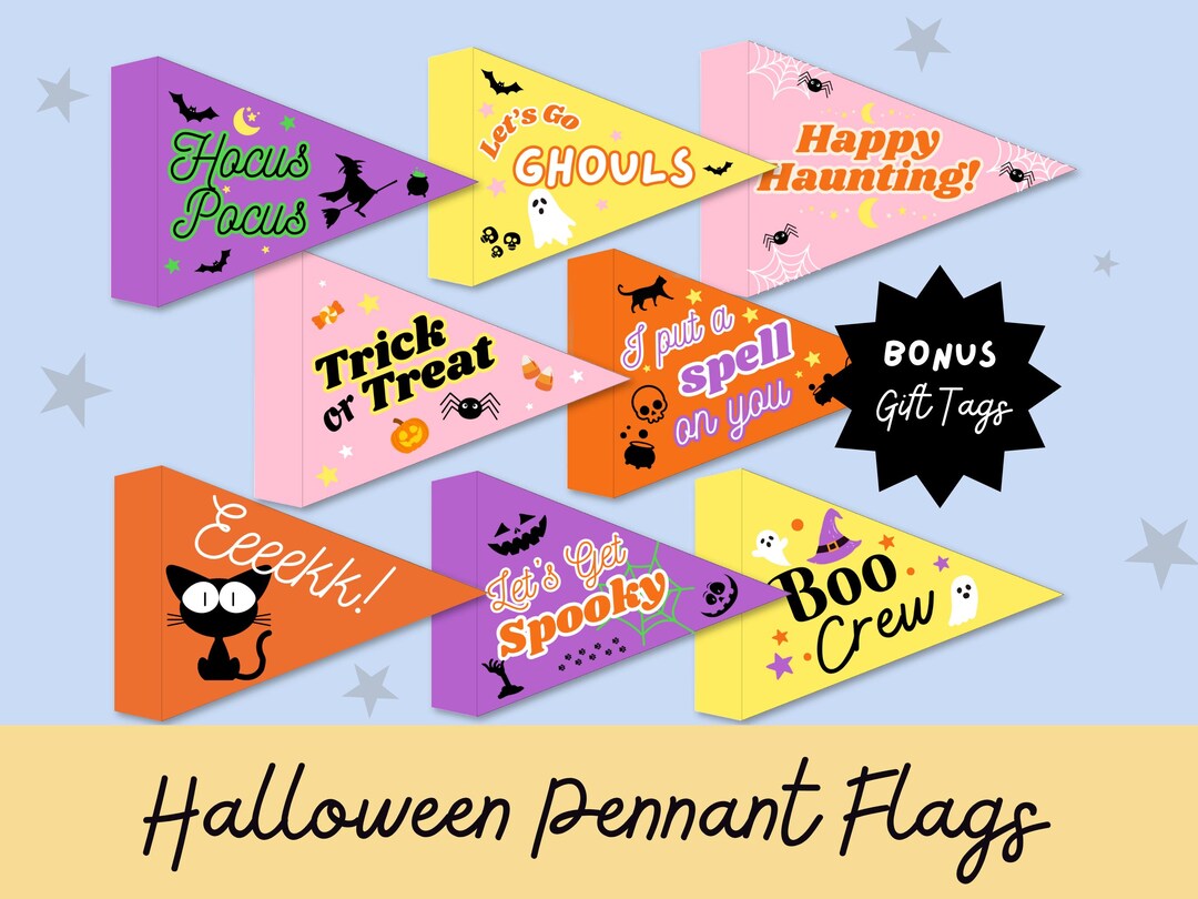 Halloween Pennant Flag Printable, Halloween Party, Kids Boo Basket ...