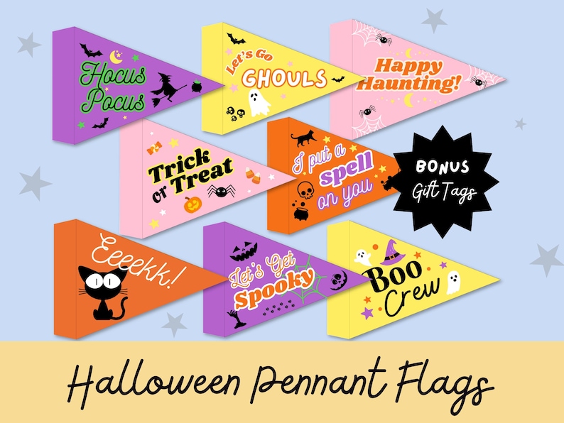Halloween Pennant Flag Printable, Halloween Party, Kids Boo Basket ...