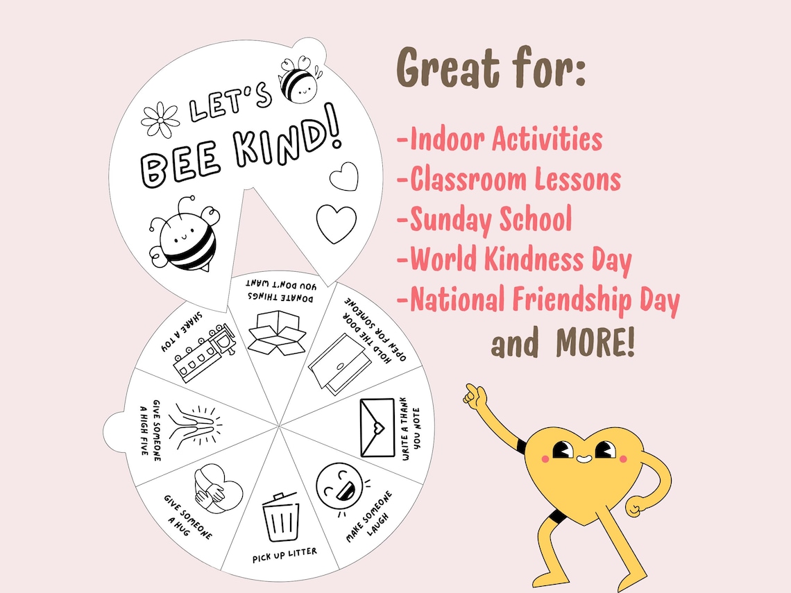 Kindness Spinner Wheel Craft, Classroom Kindness, Kindness Activity for ...