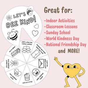 Kindness Spinner Wheel Craft, Classroom Kindness, Kindness Activity for ...