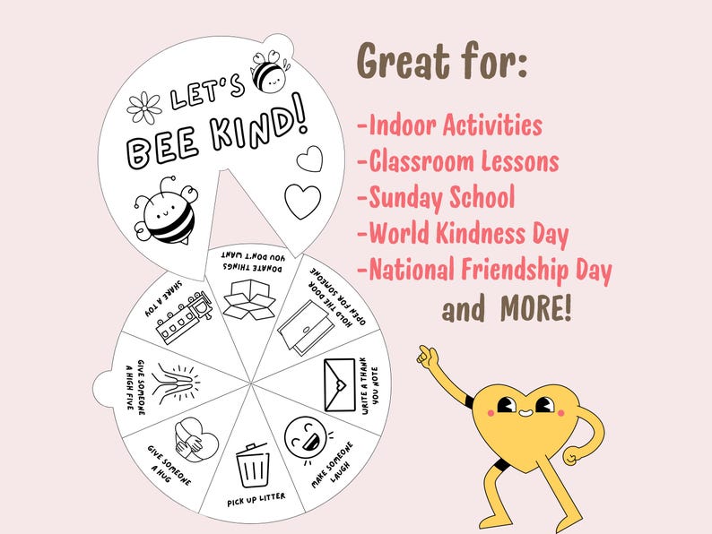 Kindness Spinner Wheel Craft, Classroom Kindness, Kindness Activity for ...