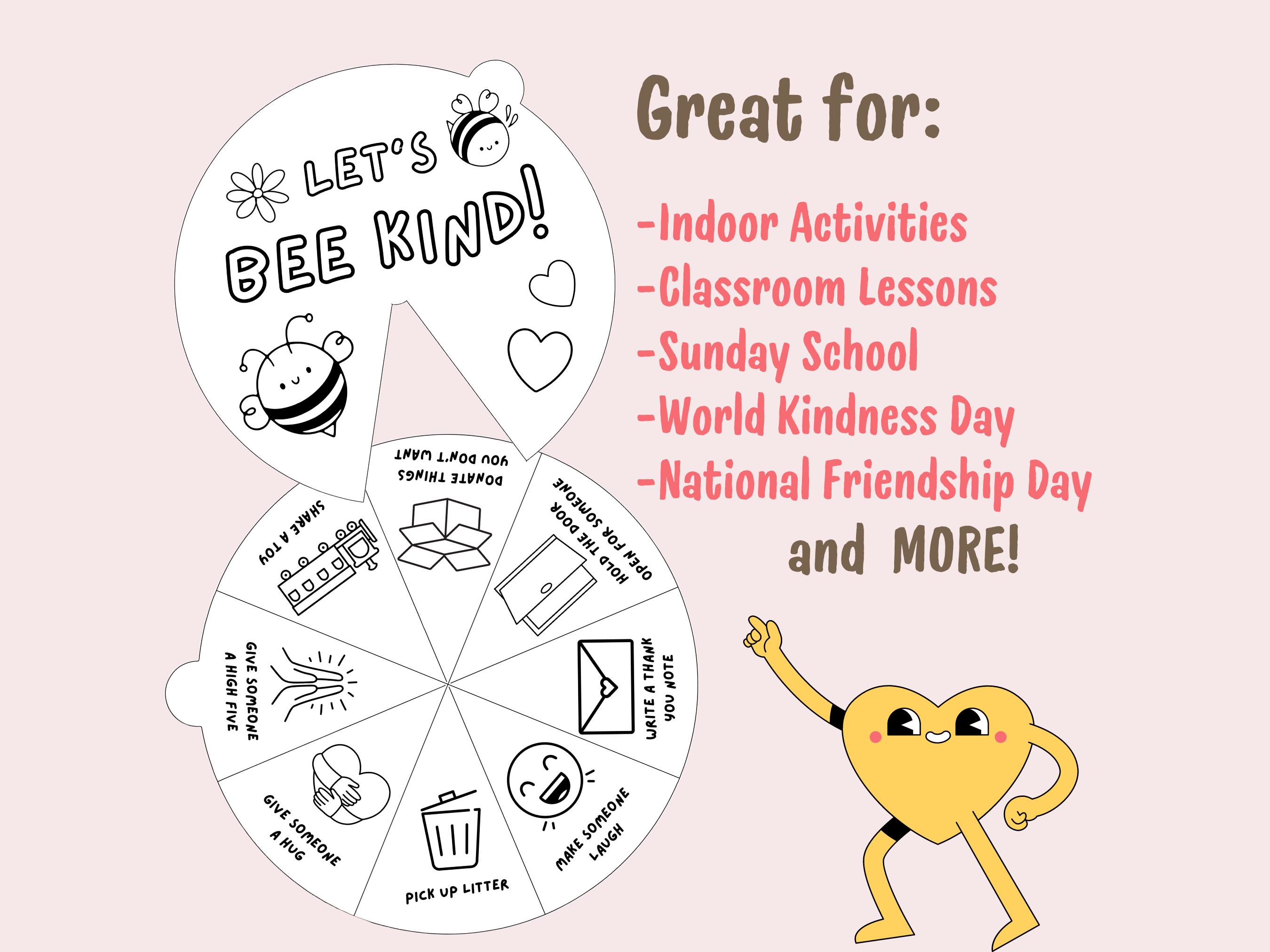Kindness Spinner Wheel Craft, Classroom Kindness, Kindness Activity for ...