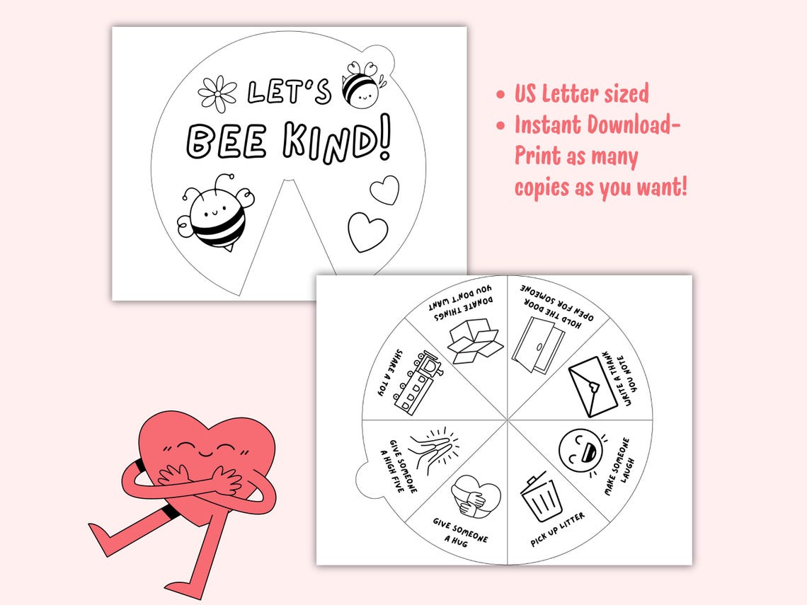 Kindness Spinner Wheel Craft, Classroom Kindness, Kindness Activity for ...