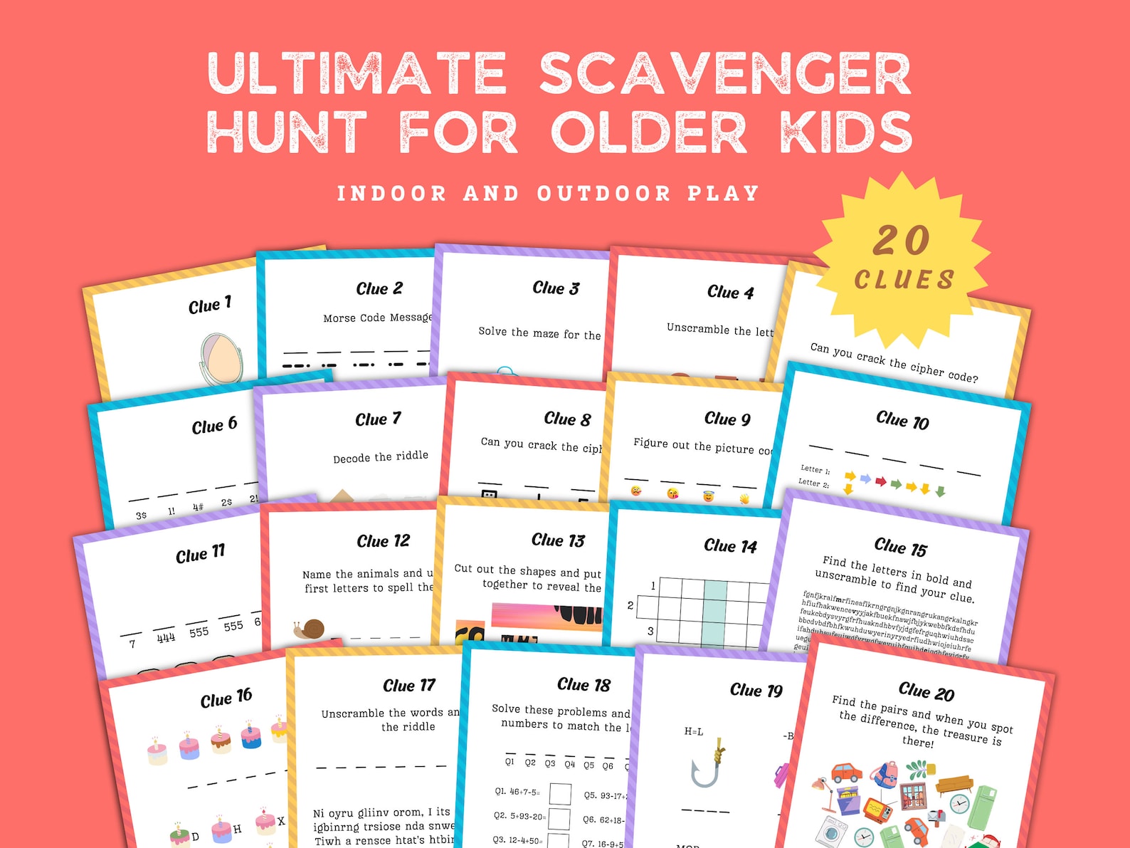 Ultimate Birthday Scavenger Hunt for Teens, Indoor and Outdoor ...