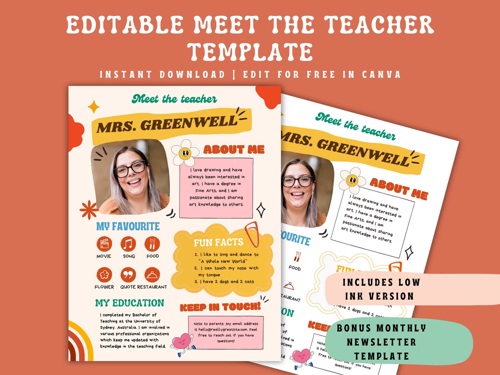 Editable Meet the Teacher Template, Back to School, Daycare Flyer ...