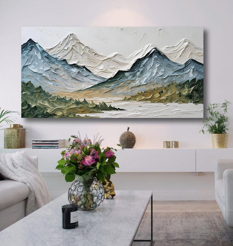 Abstract Texture Mountains Oil Painting,3d Mountains Canvas Painting ...
