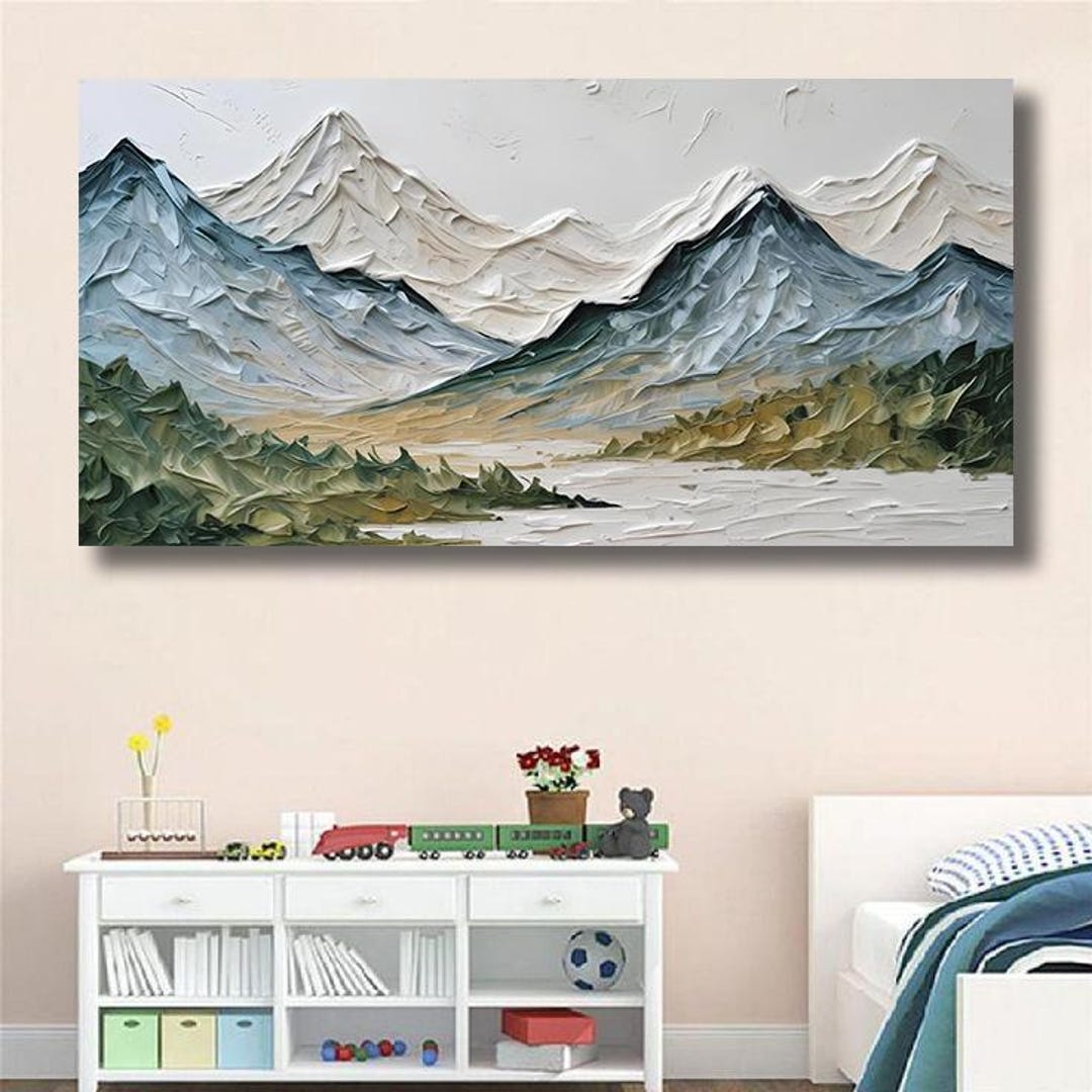Abstract Texture Mountains Oil Painting,3d Mountains Canvas Painting ...